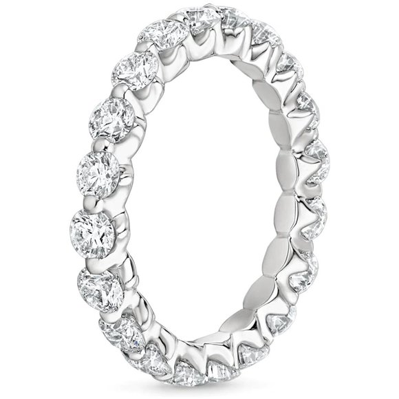 AdornA | Jewelry | Round Diamond Eternity Shared 8k Gold Prong Ring ...